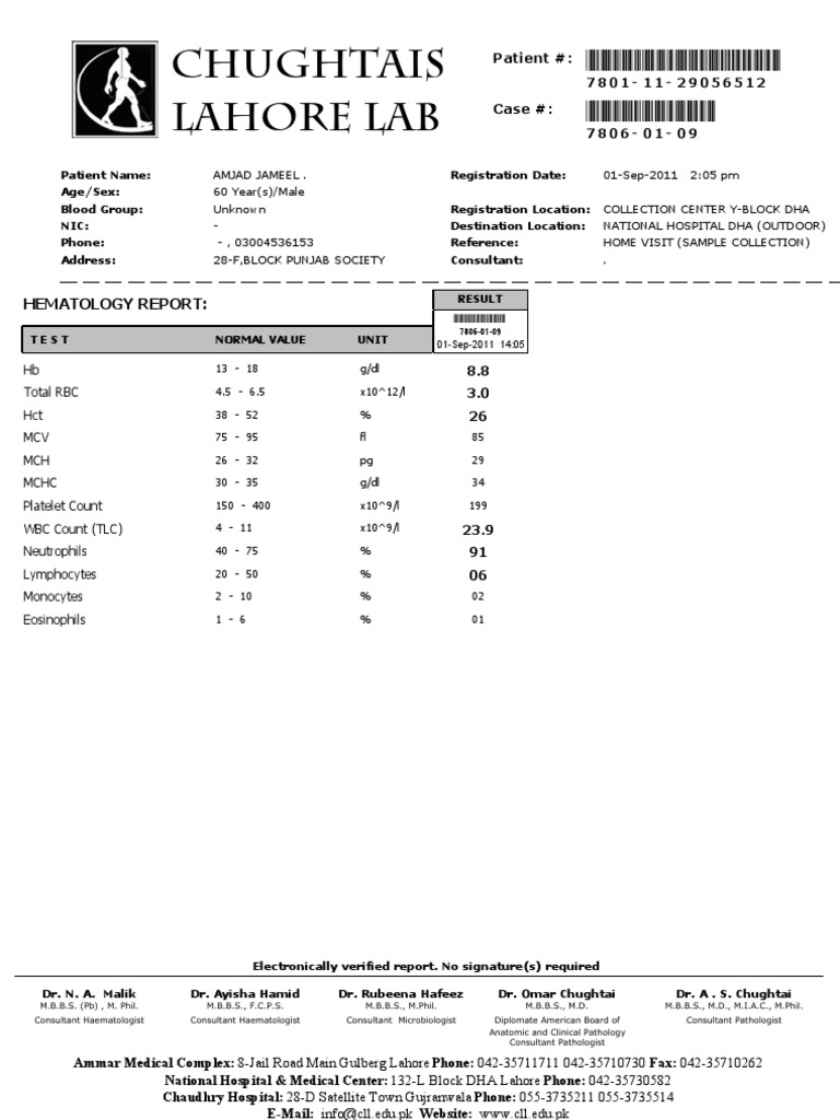 Report Viewer | PDF | Pathology | White Blood Cell