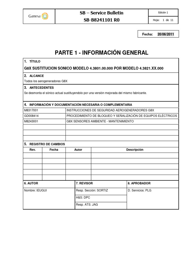 B8241101 G8X Sustitucion Sonico Modelo 4.3801.00.000 Por Modelo 4.3821 ...
