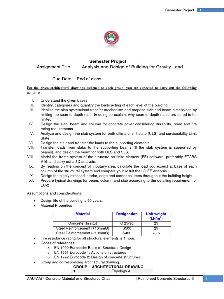 1 RC-2 - Semester Project | PDF | Beam (Structure) | Column