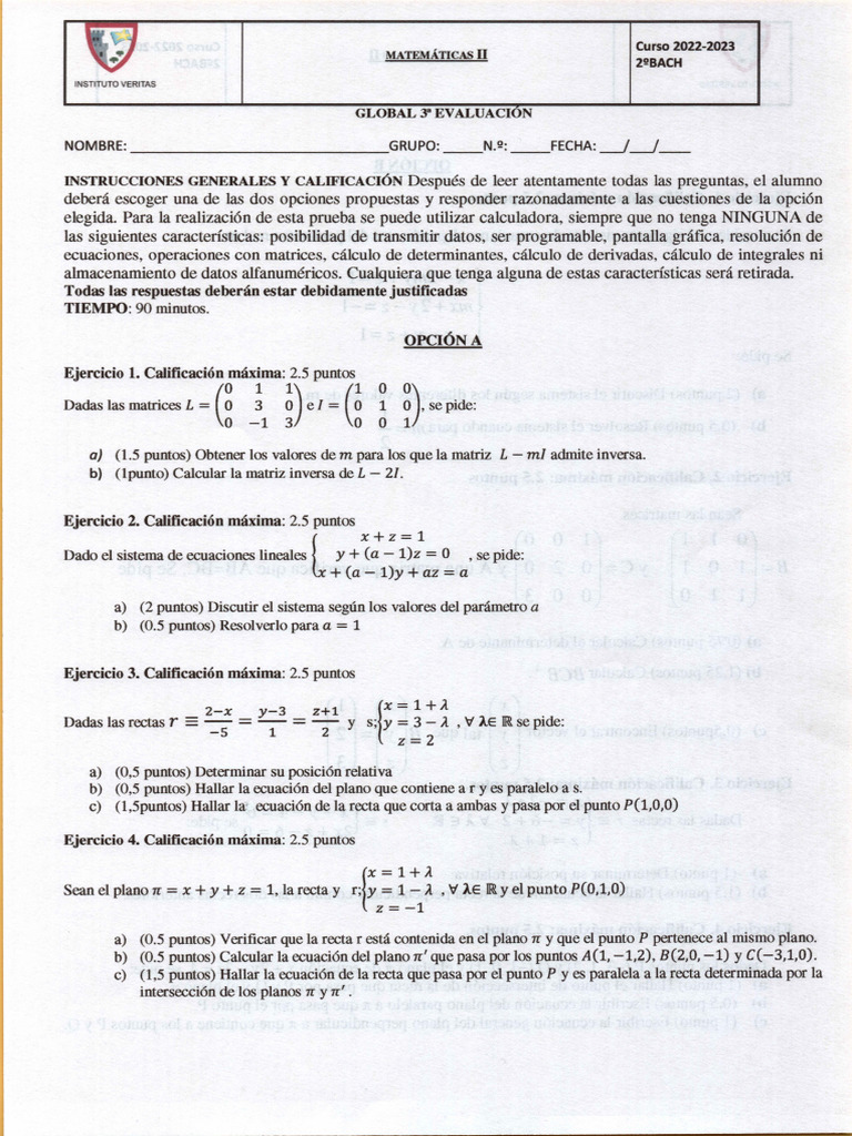 Mat II Global 3 Ev 2023 | PDF