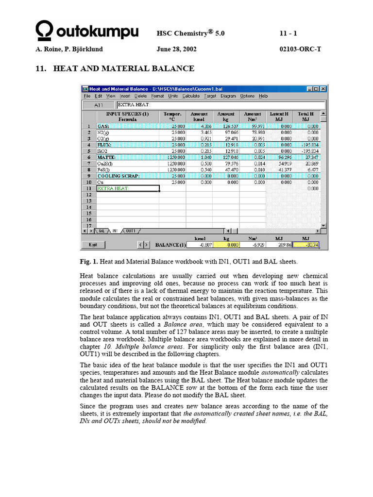 11 Heat and Material Balance | PDF | Microsoft Excel | Heat
