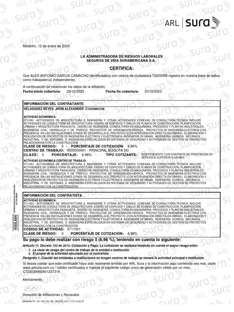 Constancia Afiliacion Trabajador Indep | PDF