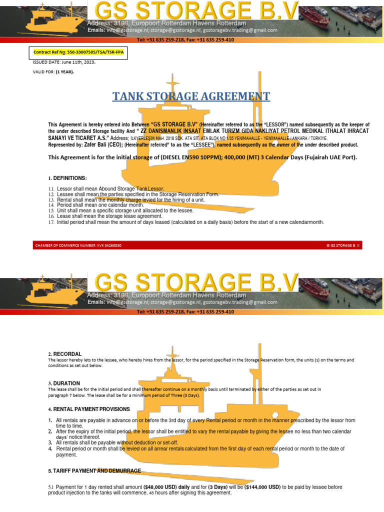 GS Storage B.V Approved (Diesel En590 Tsa) | PDF | Finance & Money ...