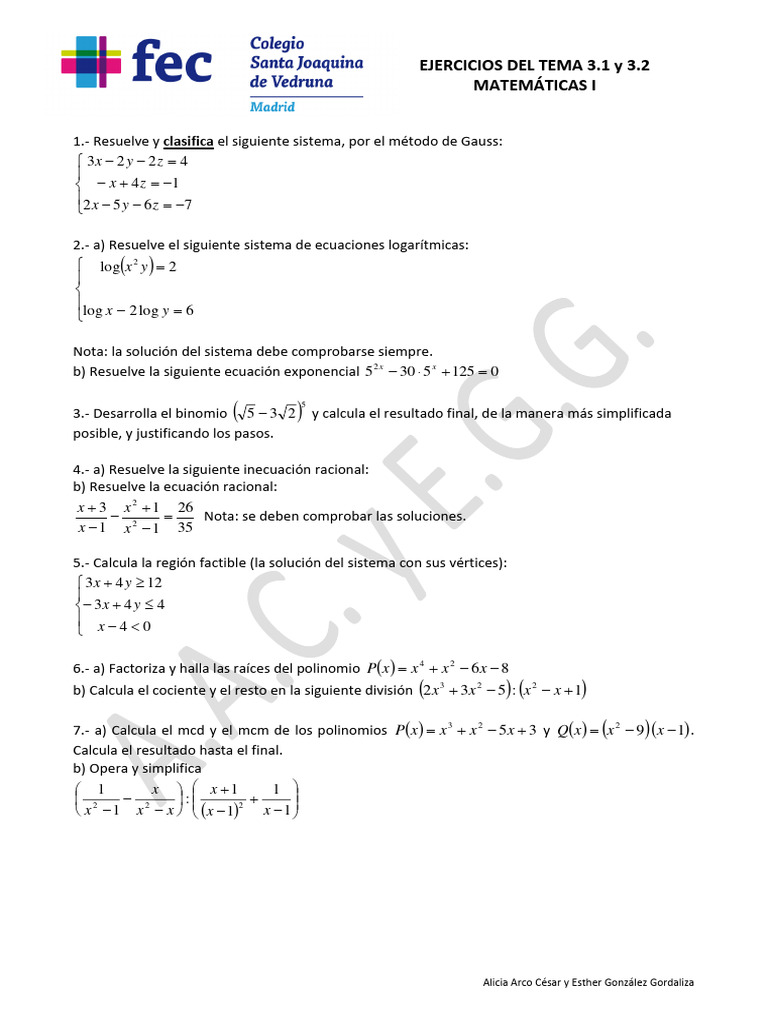 03 Ejercicios EXTRA Álgebra | PDF | Ecuaciones | Factorización