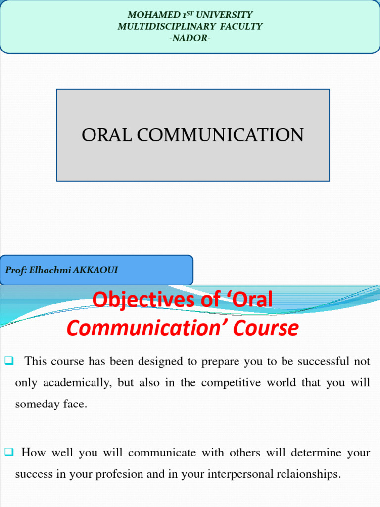 Oral Communication Course Overview | PDF | Communication | Stress ...