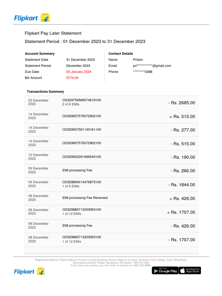 Pay Later Statement | Download Free PDF | Payments | Banks
