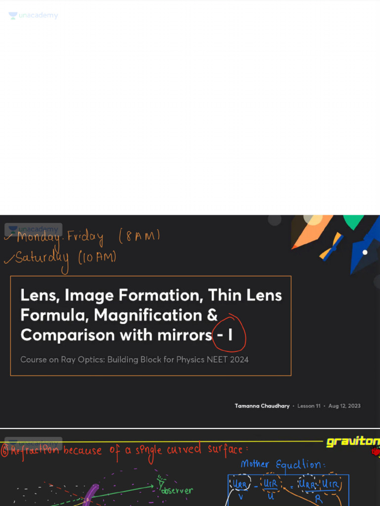Lens Image Formation Thin Lens Formula Magnification Comparison With ...