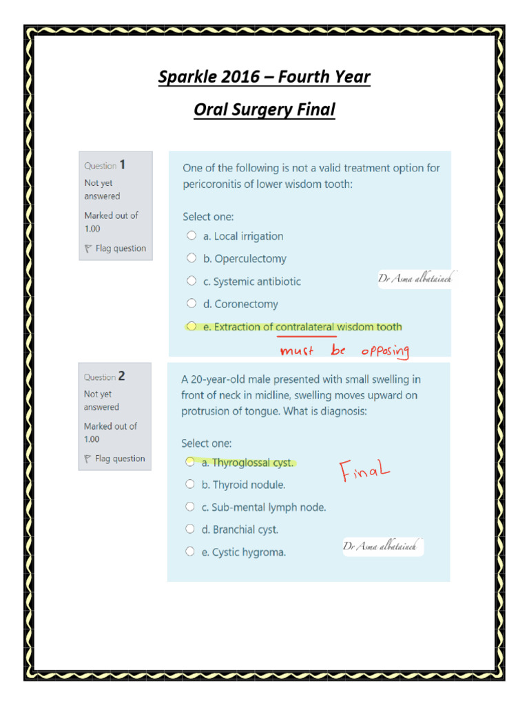 Midterm Surgery PYQs | PDF | Causes Of Death | Clinical Medicine