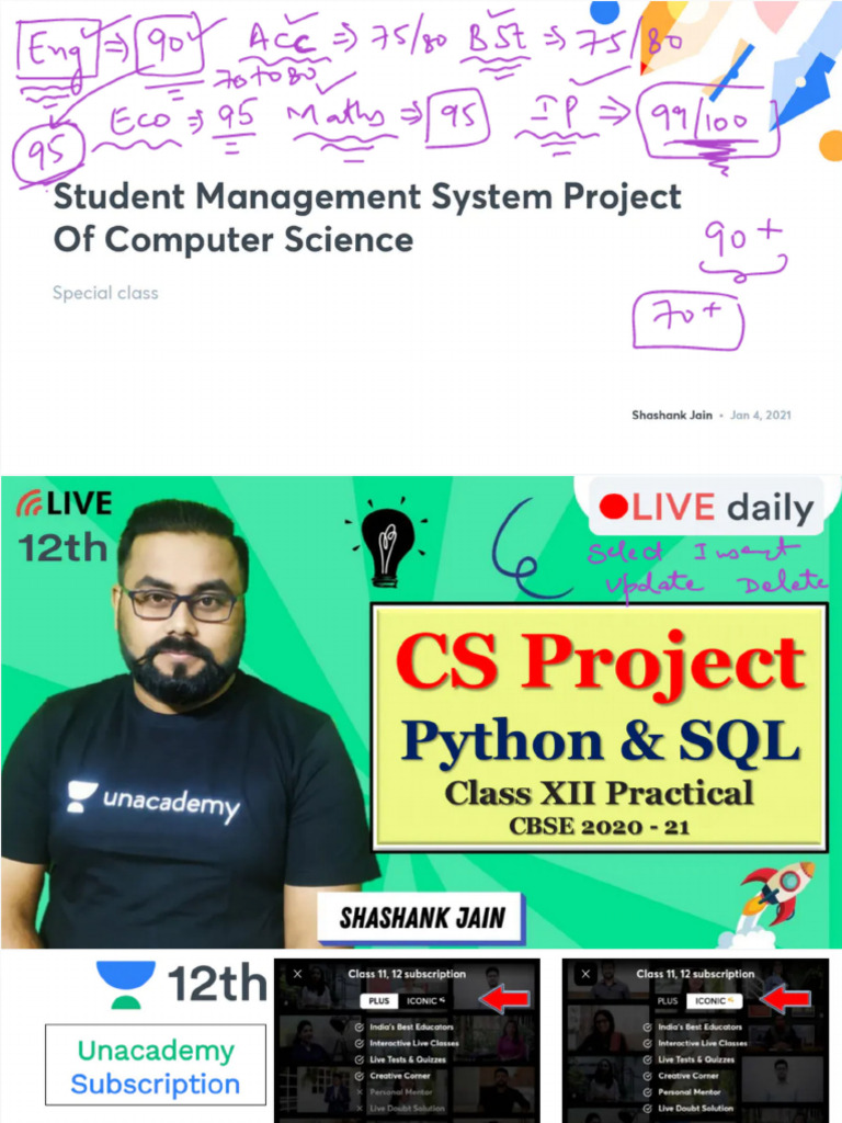Student Management System Project of Computer Science With Anno | PDF