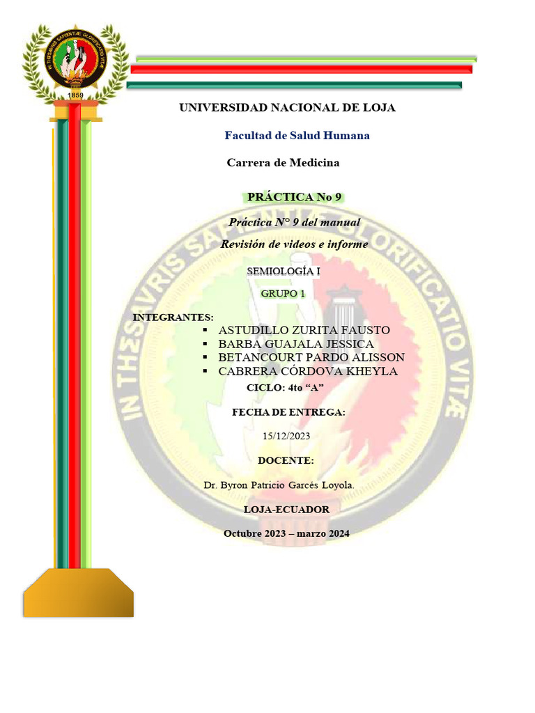 Informe Practico Semiologia Semana 9 Grupo 1 | PDF | Corazón | Pulmón
