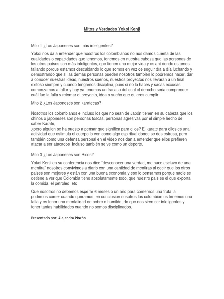 Mitos y Verdades Yokoi Kenji | PDF