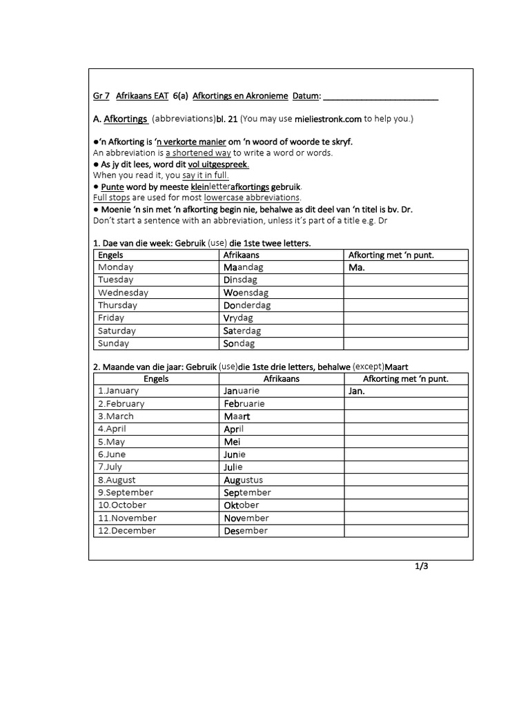 6 (A) Gr7 Afr Afkortings en Akronieme | PDF