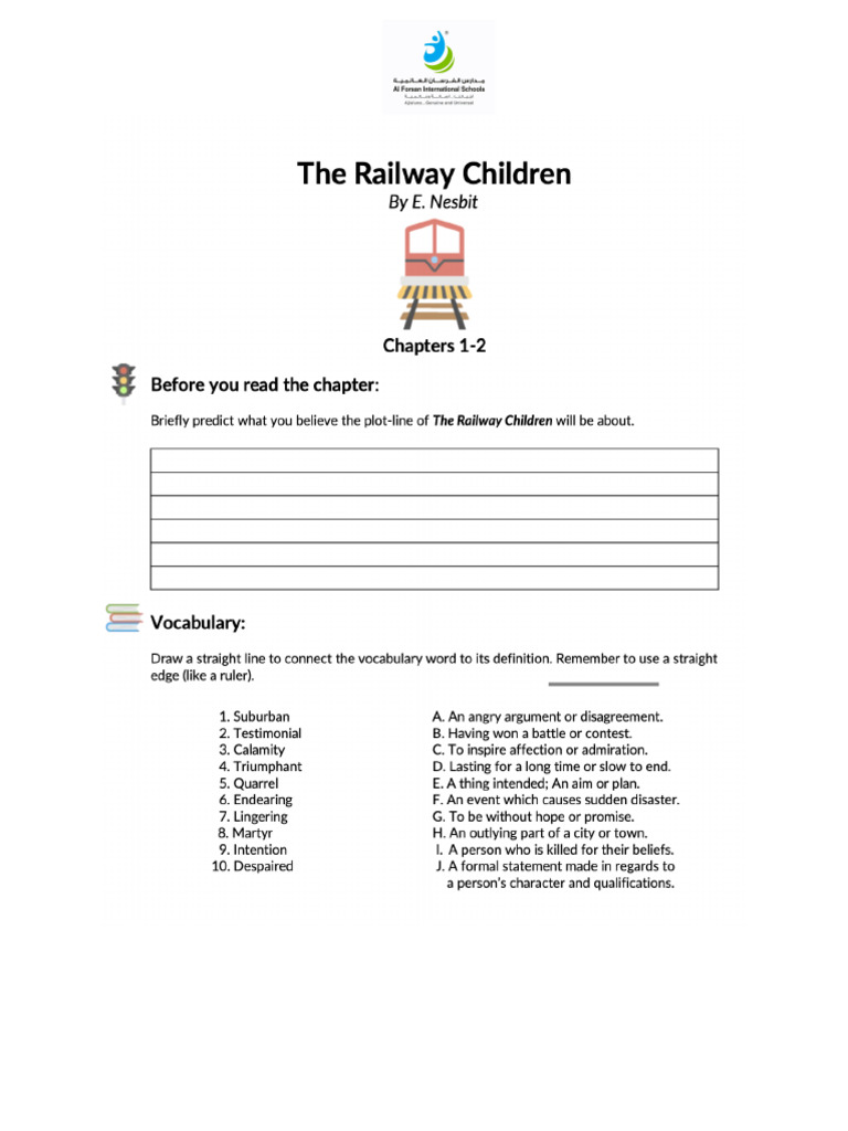 The Railway Children Chapter 1 and 2 Worksheet | PDF
