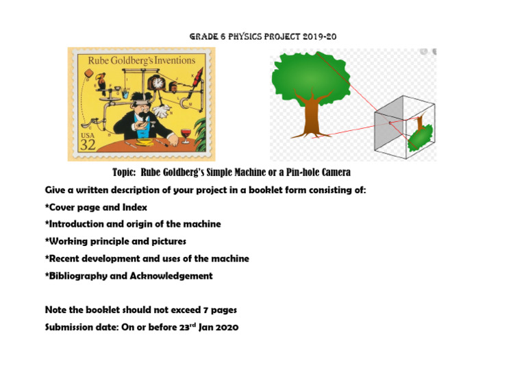Grade 6 Physics Project: Rube Goldberg Machine | PDF | Computers ...