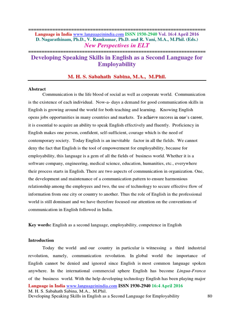 sabinaspeakingskills | PDF | English Language | Communication