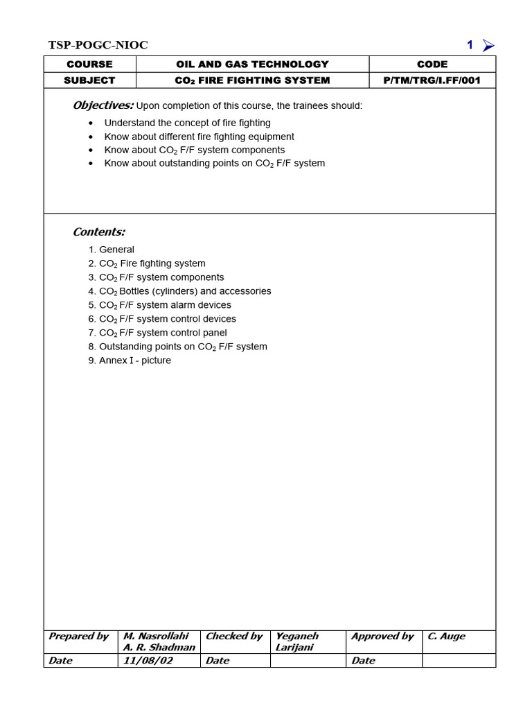 CO2 Fire Fighting System Overview | PDF | Fire Sprinkler System ...