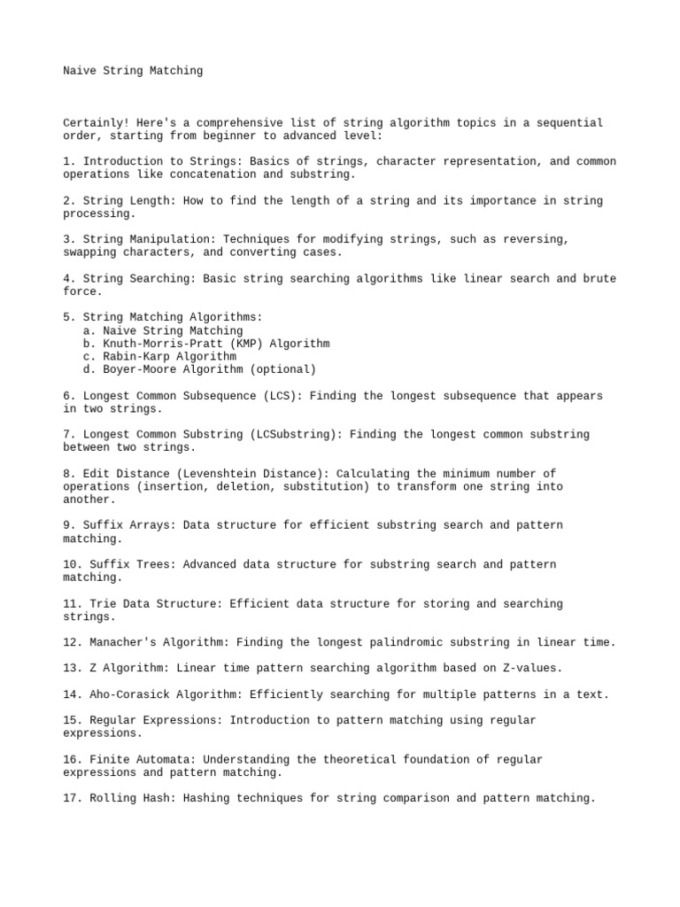 Naive String Matching | Download Free PDF | String (Computer Science ... Naive String Matching | Download Free PDF | String (Computer Science ...