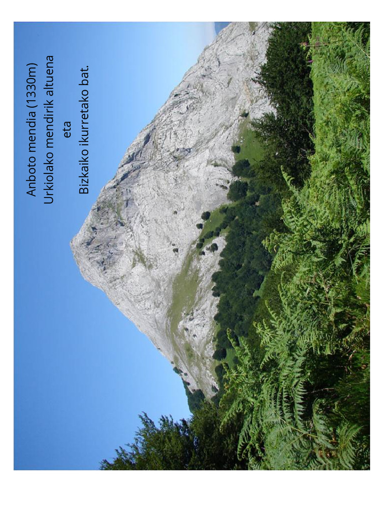 Anboto Mendia (1330m) Urkiolako Mendirik Altuena Eta Bizkaiko Ikurretako Bat. | PDF