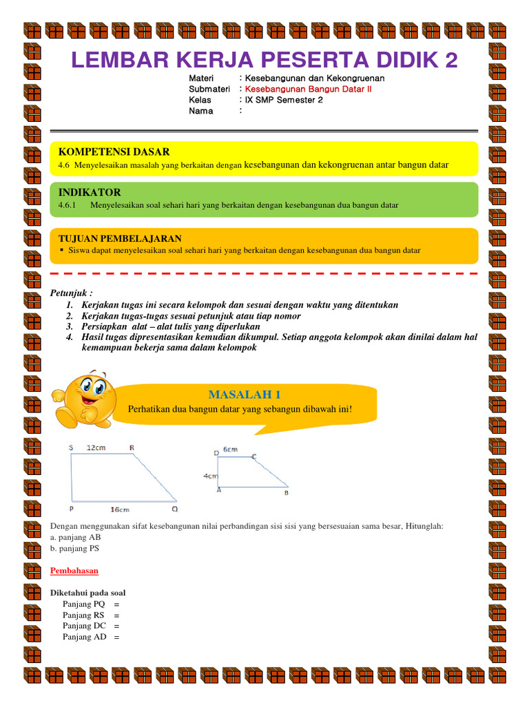 Form 10 - LKPD Kesebangunan 2 | PDF | Metode & Bahan Ajar
