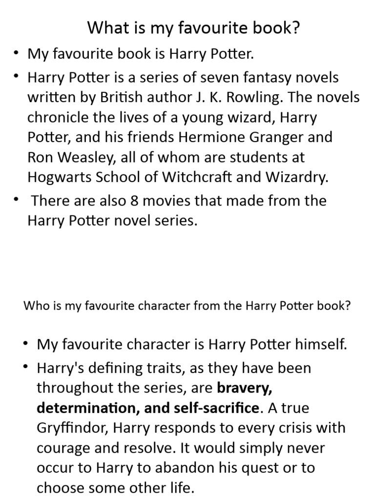 My Favourite Book: Harry Potter Insights | PDF | Social Science ...