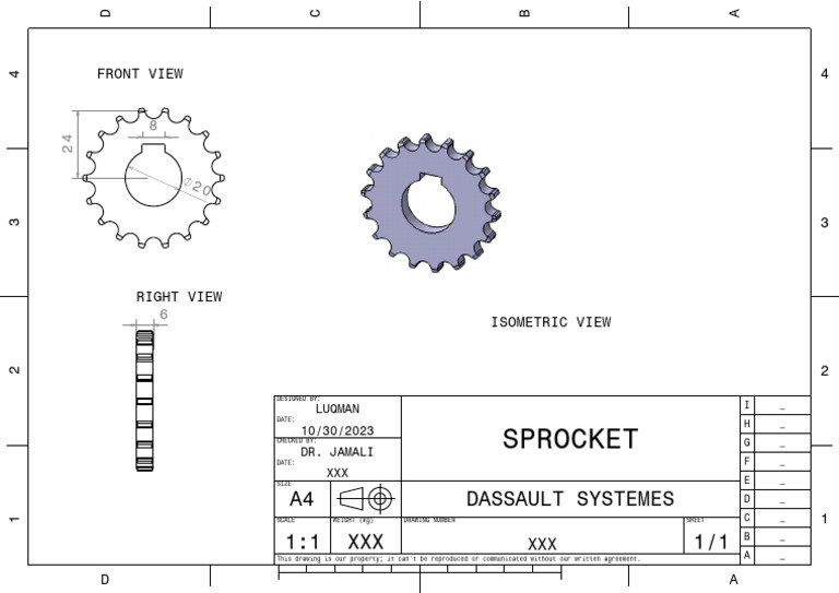 Sprocket Engineering Drawing Overview | PDF | Drawing