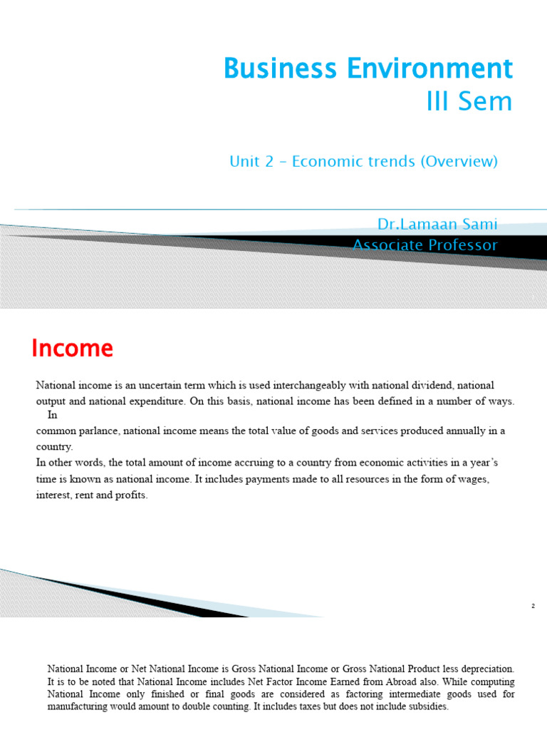Business Environment Unit 2 Bcom Sem III | PDF | Gross Domestic Product | Money
