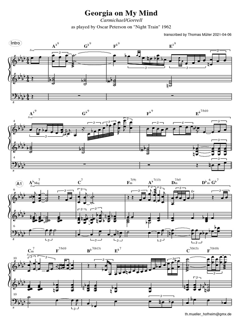 Oscar Peterson - Georgia on my Mind (score) | PDF
