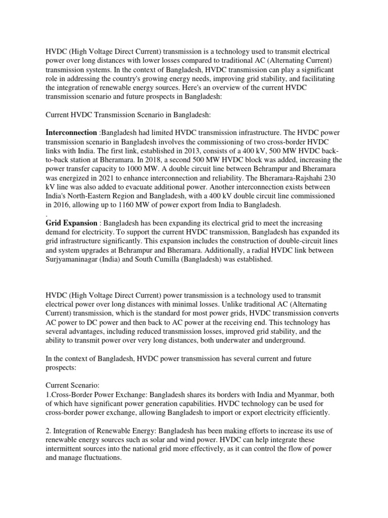 HVDC | PDF | High Voltage Direct Current | Electric Power Transmission