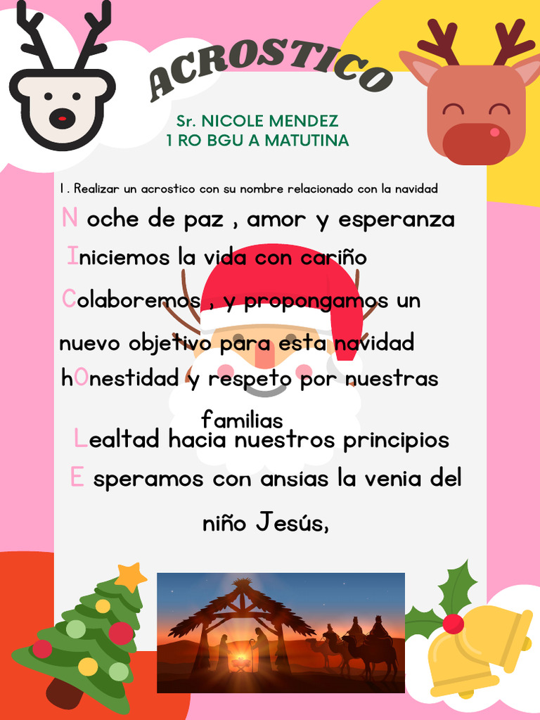 Acróstico de Nicole para Navidad | PDF