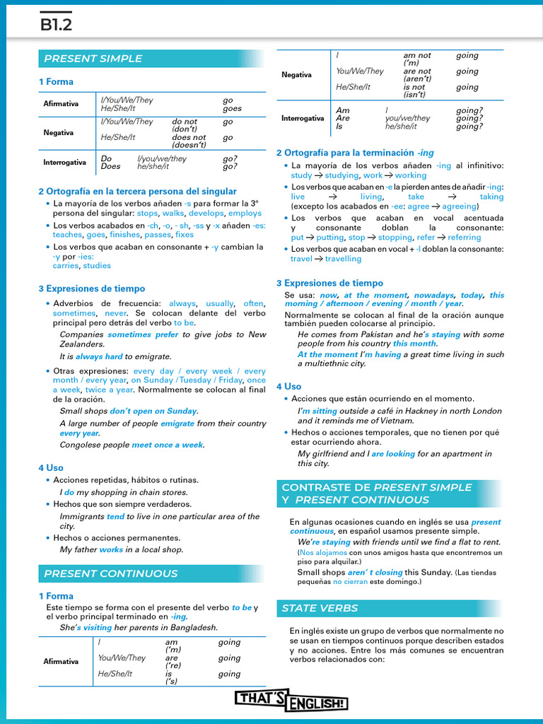 VerbTenses B1.2-3835559 | PDF | Linguistics | Language Mechanics