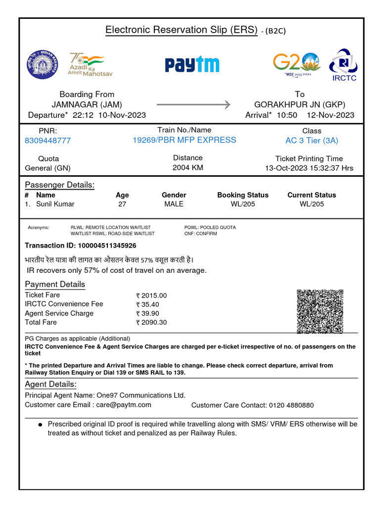 Train Ticket | PDF | Identity Document