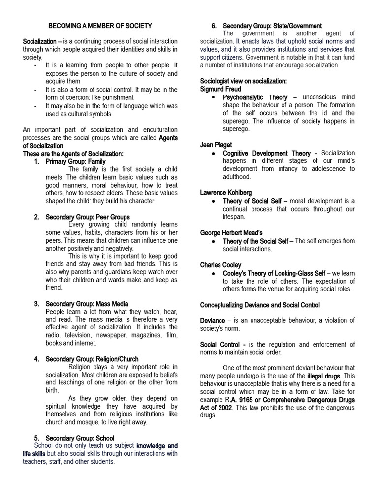 Lesson 4 | PDF | Socialization | Id