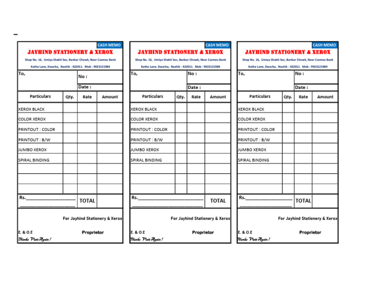 Stationery Bill | PDF