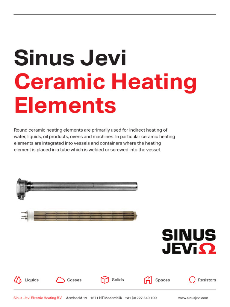 Ceramic Heating Elements Catalogue | PDF | Vacuum Tube | Pipe (Fluid ...