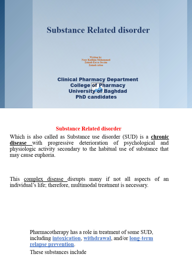 Substance Related Disorder | PDF | Naloxone | Opioid