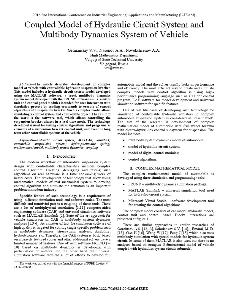 Getmanskiy 2016 | PDF | Parameter (Computer Programming) | Matlab