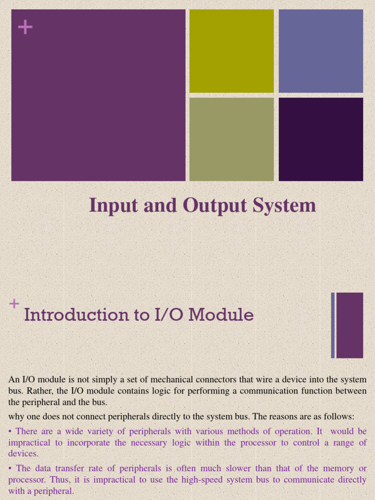 UNIT 5 - Input and Output Systems | PDF