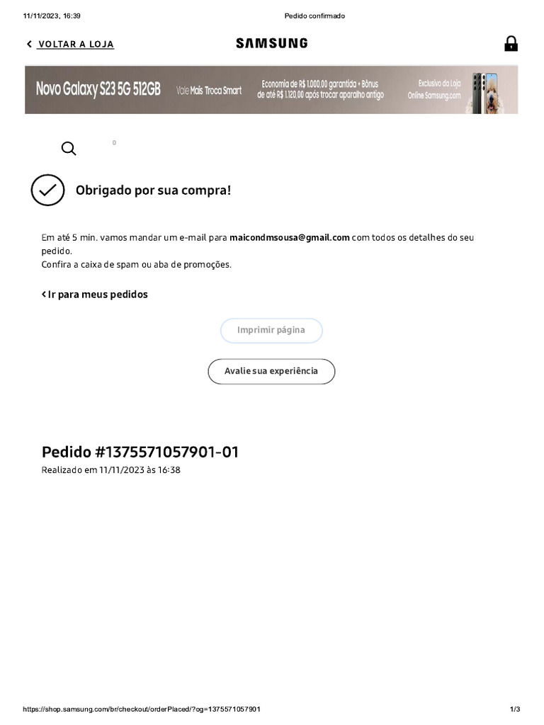Pedido Confirmado | PDF