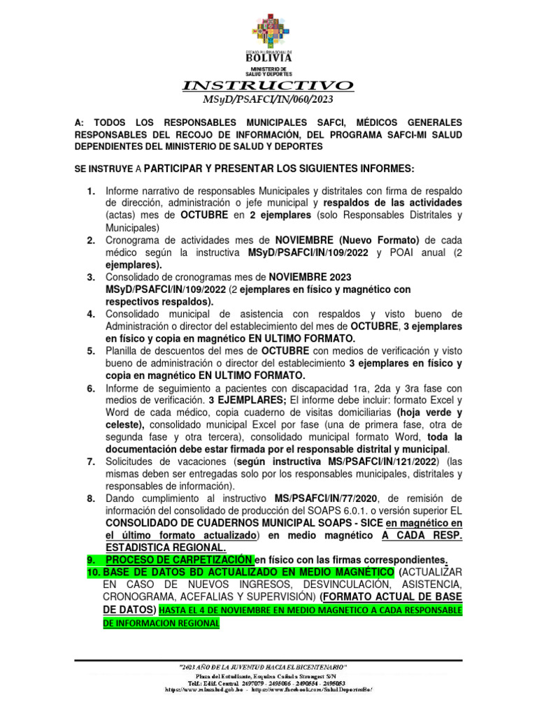Instructivo Entrega de Informacion Noviembre | PDF | Finanzas y ...