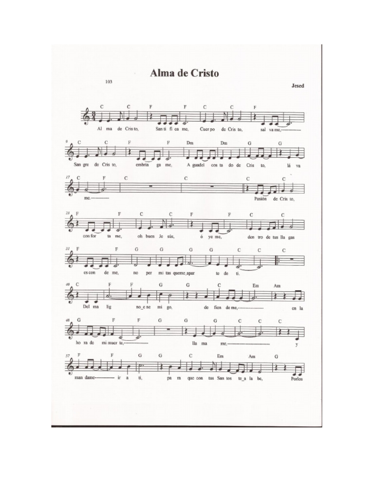 Alma de Cristo Partitura | PDF