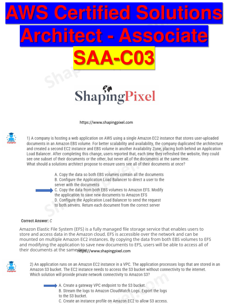 AWS Certified Solutions Architect - Associate SAA-C03 - New | PDF | Amazon Web Services ...