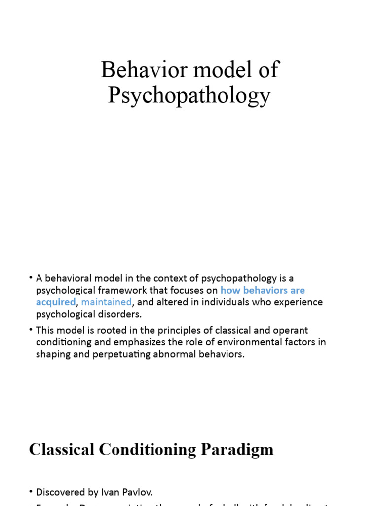 Behavior Model | PDF | Classical Conditioning | Behaviour Therapy