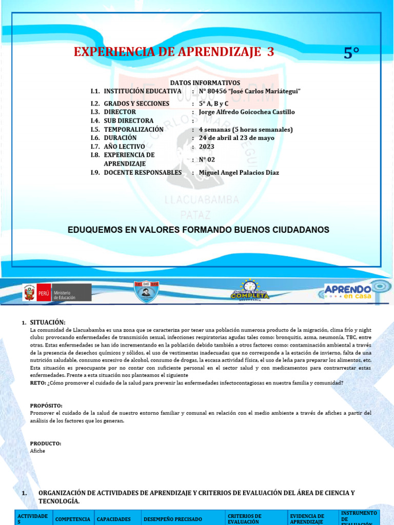 3.experiencia de Aprendizaje 5to - CYT | PDF