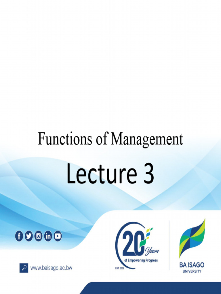 3 Functions of Management | PDF | Leadership | Power (Social And Political)