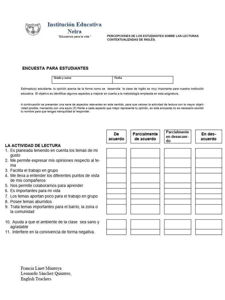 Encuesta Estudiantes | PDF