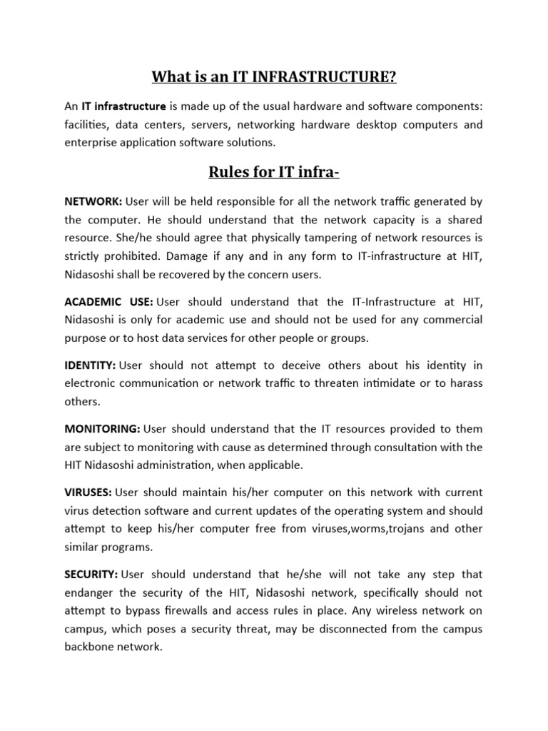 What Is An IT INFRASTRUCTURE | PDF | Computer Network | Wi Fi