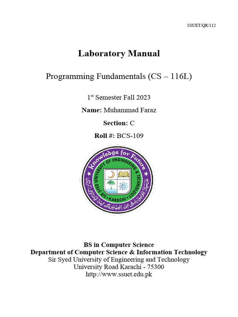 Lab Rubrics - Starting Pages Lab Manual - Student | PDF | Object Oriented Programming | Object ...