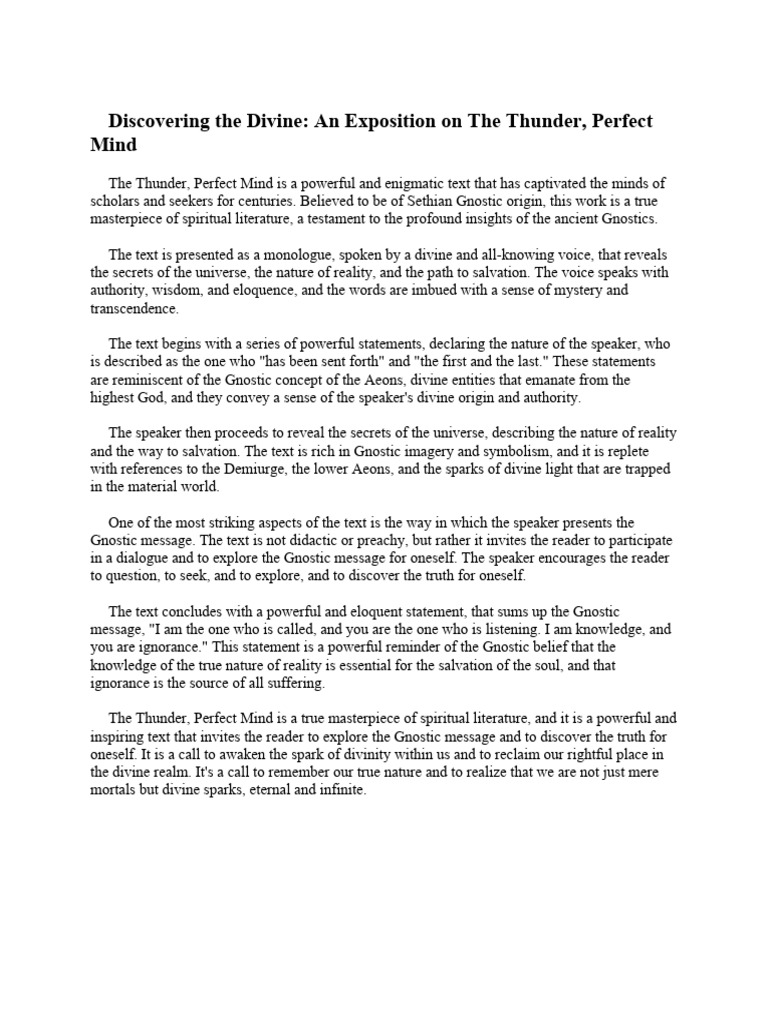 Discovering The Divine | PDF | Gnosticism | Divinity