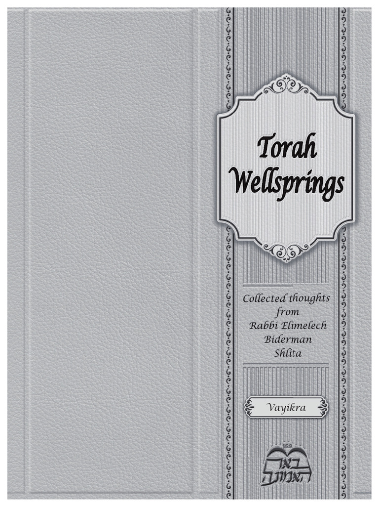 Torah Wellsprings - Vayikra 5781 A4 | PDF | Passover | Passover Seder