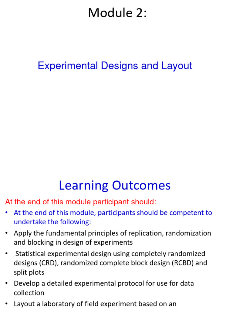 Experimnetal Designs and Layout | PDF | Experiment | Statistics